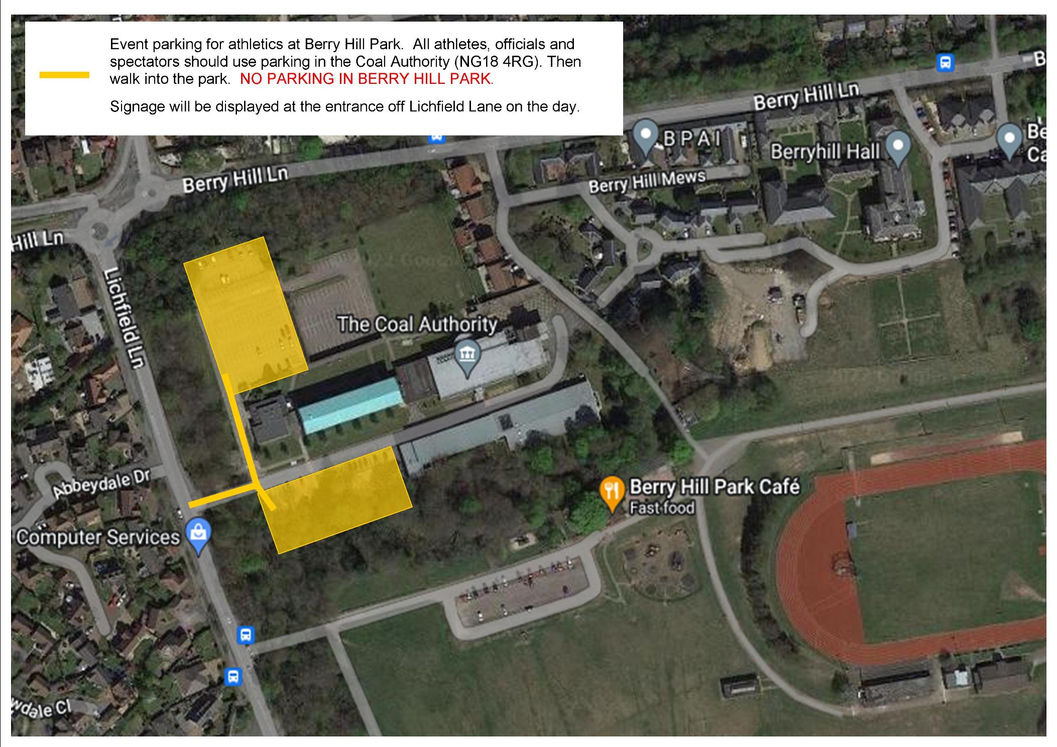BHP Parking Maps | Nottinghamshire Amateur Athletics Association